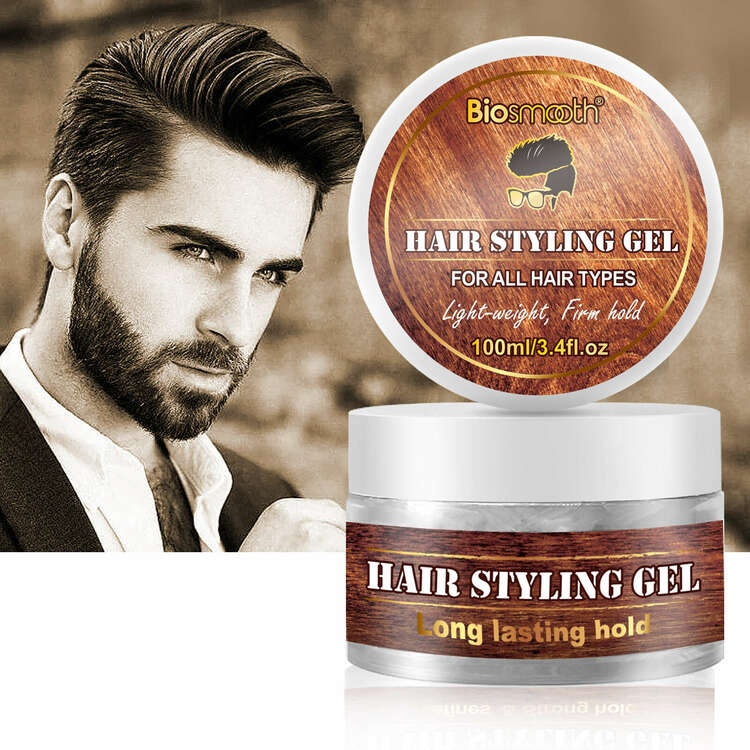 Biosmooth Men's Hair Styling Hair Gel For Men, All Day Hold for Glossy ...