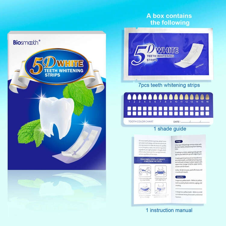 Biosmooth Sensitive Teeth Whitening Strips Kit Professional Dental ...